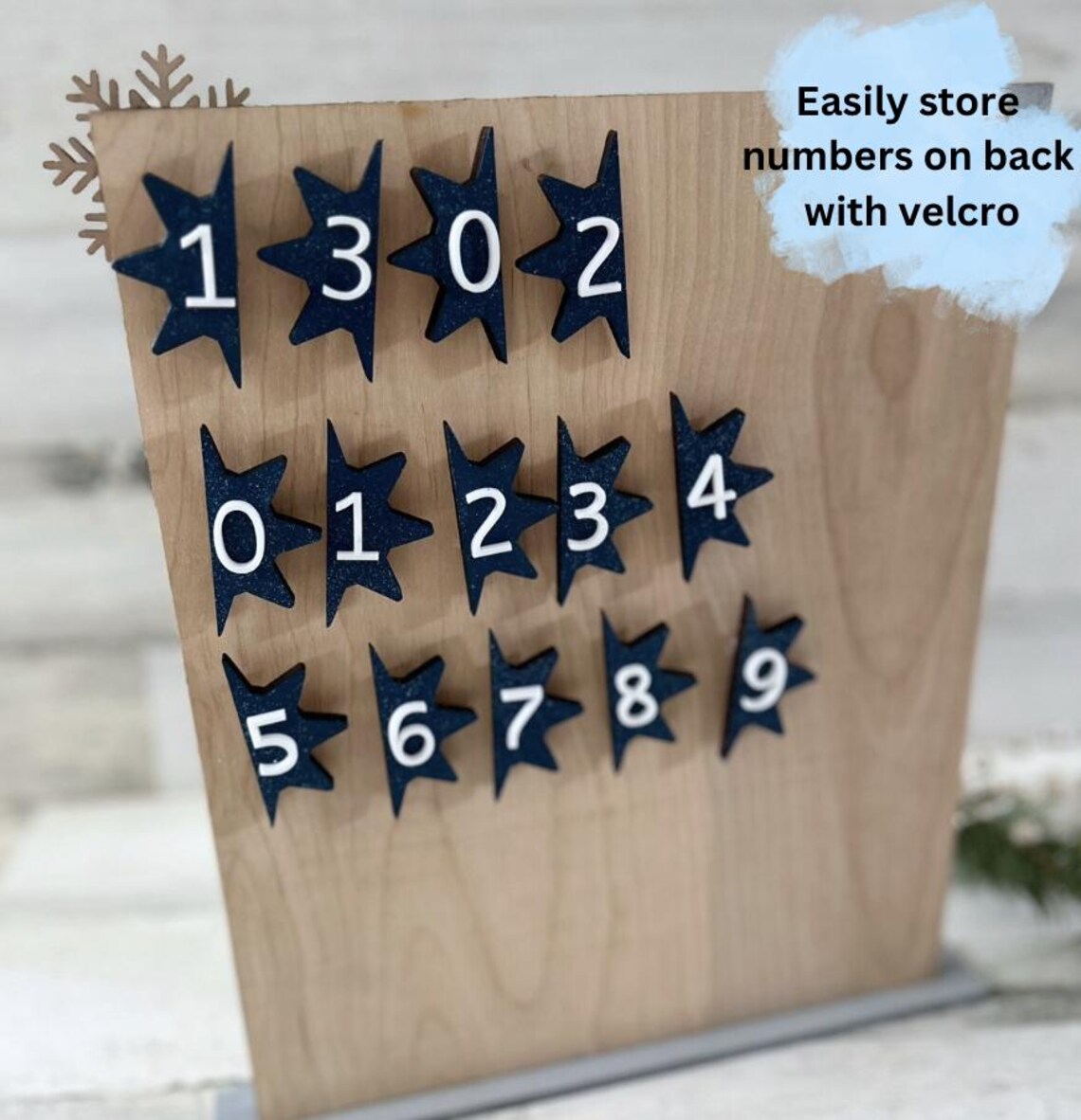 Christmas Countdown Sign Days Until Christmas Snowflake Holiday Sign ...