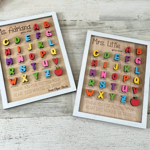 ABC Teacher Sign Teacher Gift Teacher Appreciation Gift Personalized ...