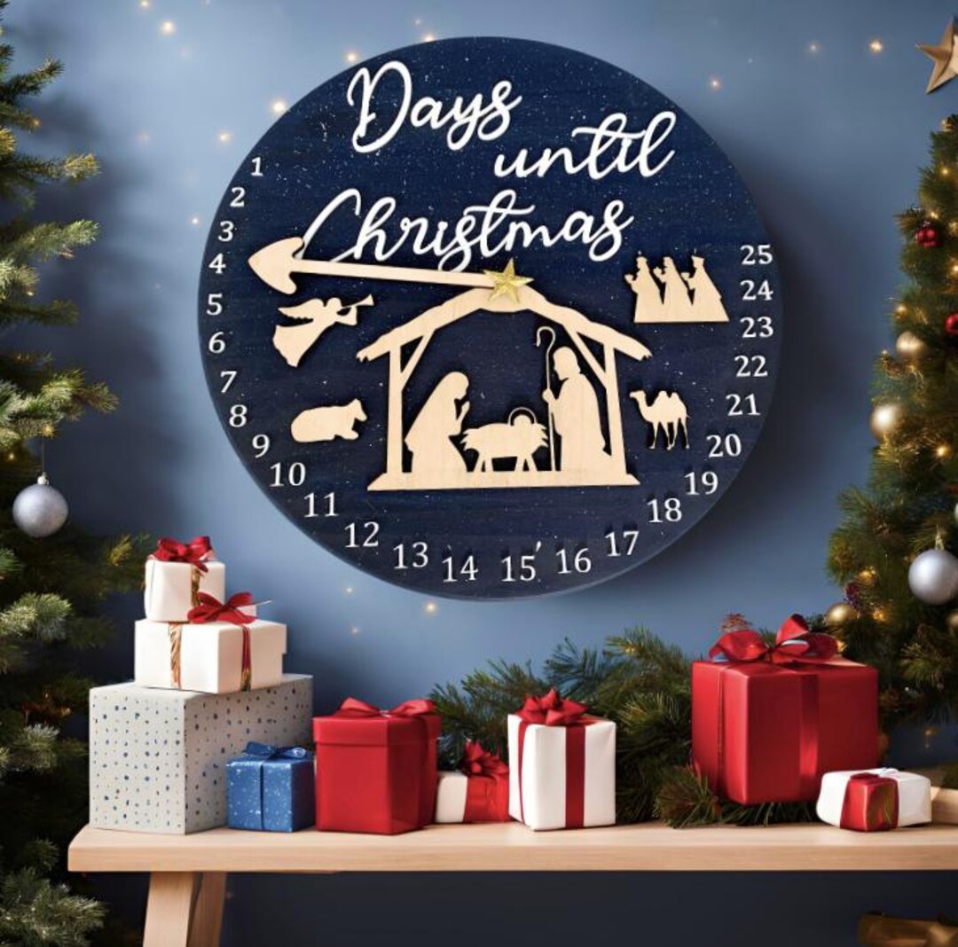 Christmas Nativity Countdown Clock Nativity Advent Calendar Holiday ...