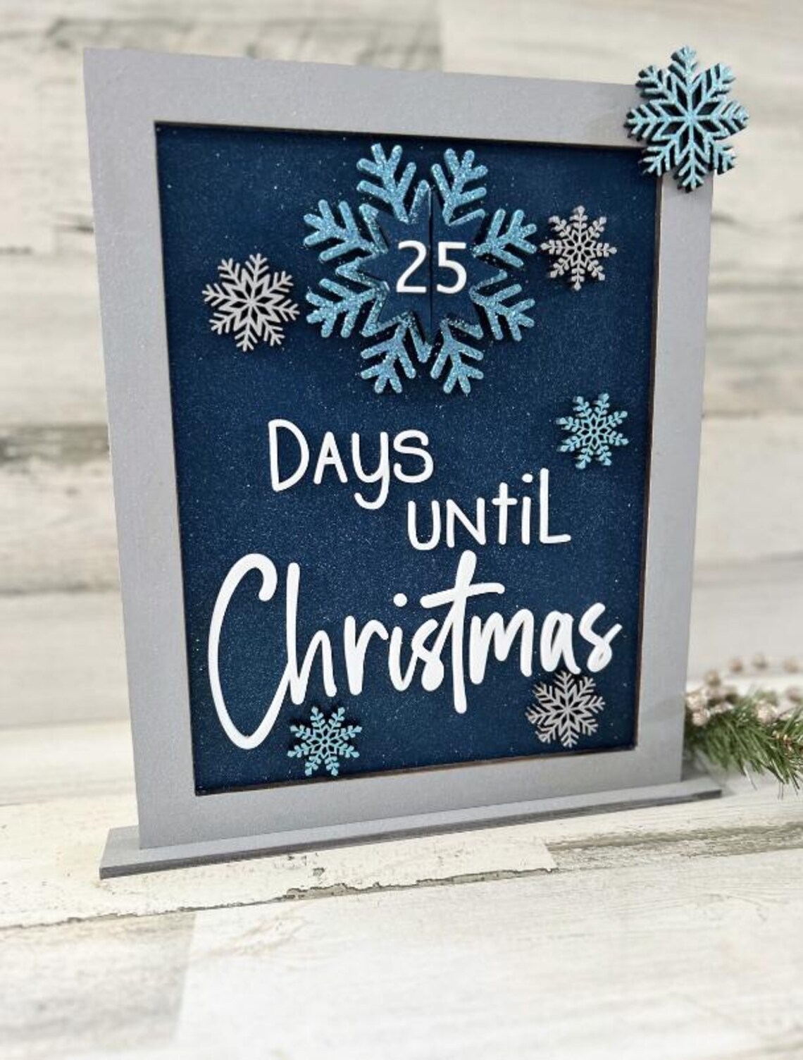 Christmas Countdown Sign Days Until Christmas Snowflake Holiday Sign ...