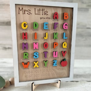 ABC Teacher Sign Teacher Gift Teacher Appreciation Gift Personalized ...