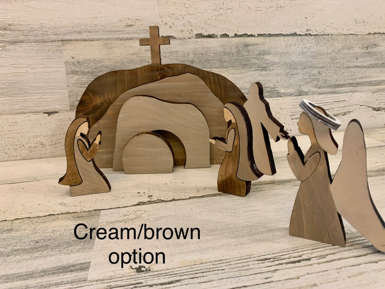 Easter Scene Wooden Decor Resurrection Scene Easter Creche He - Etsy