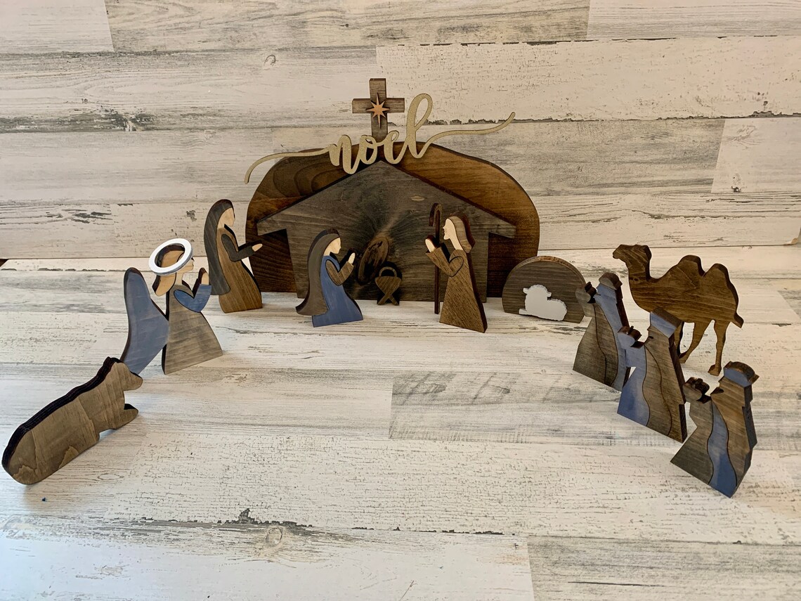 Easter Scene Wooden Decor Resurrection Scene Easter Creche He | Etsy