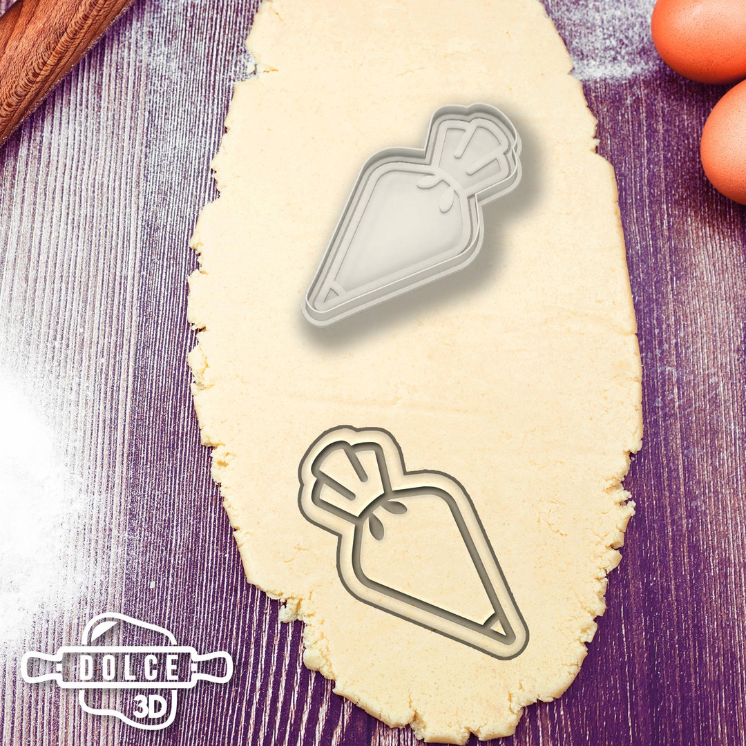 3D Printed Piping Bag Cookie Cutter and Fondant Cutter - Etsy