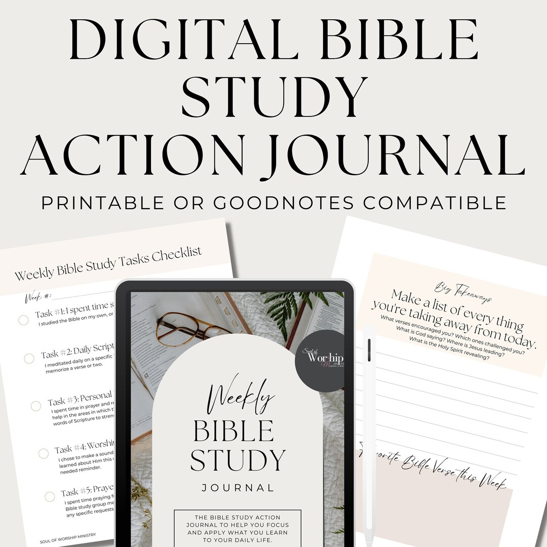 Digital Bible Study Action Journal - Printable PDF - Journaling ...