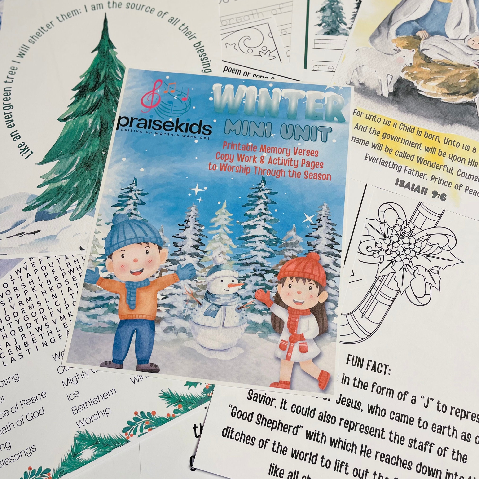 Winter Mini Unit Printable - Praisekids: Raising up Worship Warriors - Etsy