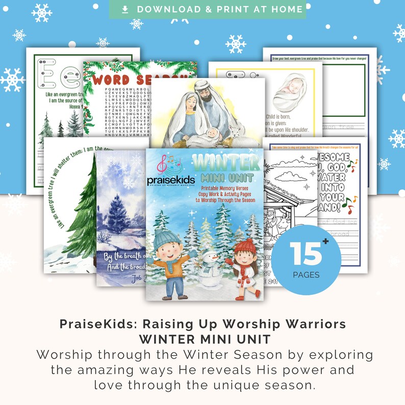 Winter Mini Unit Printable - Praisekids: Raising up Worship Warriors - Etsy