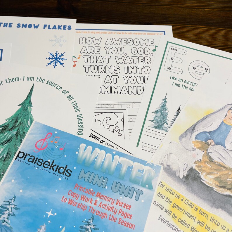 Winter Mini Unit Printable - Praisekids: Raising up Worship Warriors - Etsy