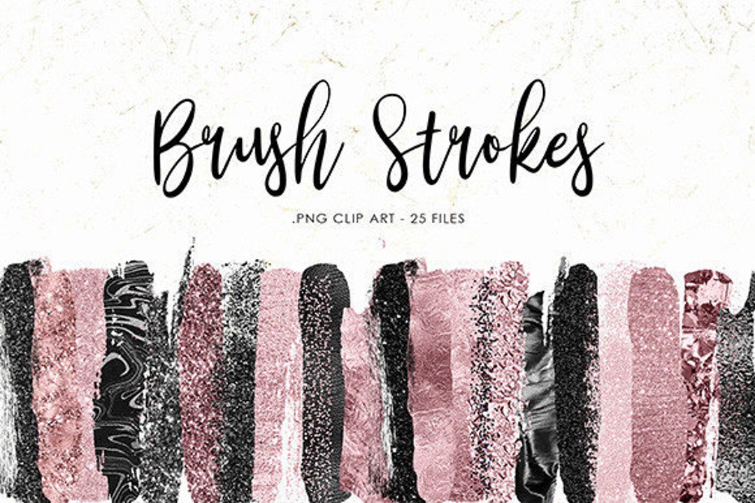Rose and Black Brush Strokes PNG - Etsy