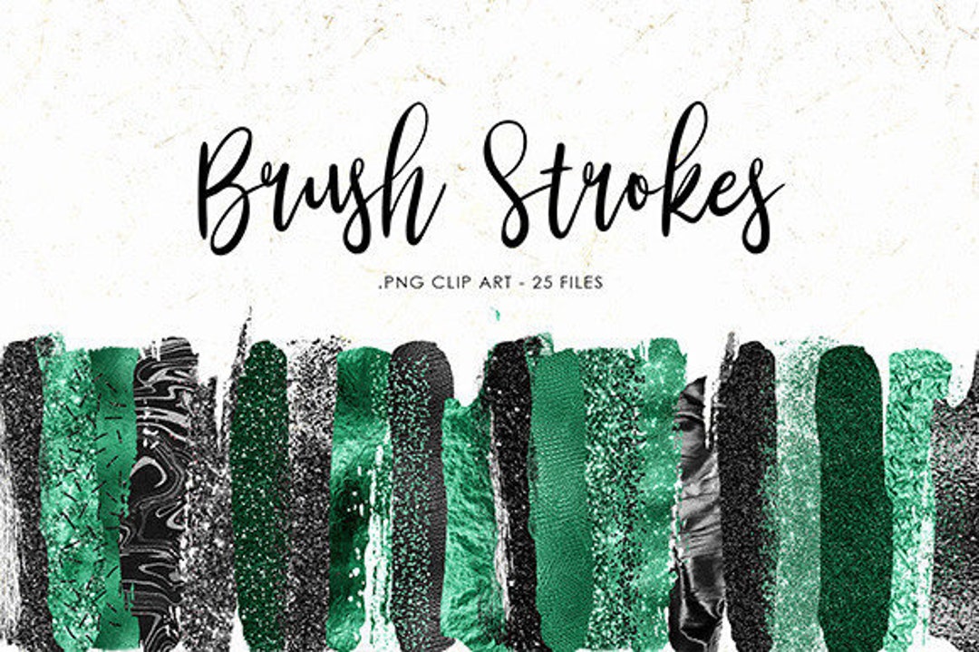 Emerald Brush Strokes PNG - Etsy