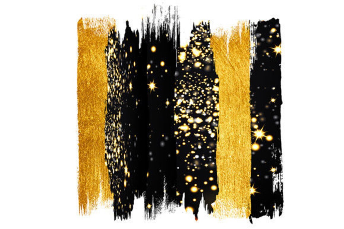 Black and Gold Brush Stroke Graphic - Etsy