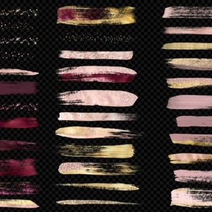 Blush Burgundy and Gold Brush Strokes Graphic-png - Etsy