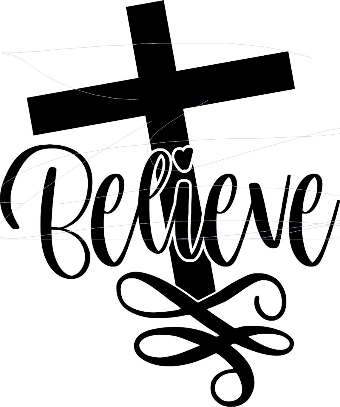 Believe Cross Design SVG PNG - Etsy