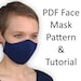 Face Mask Pattern PDF With Filter Pocket Sewing Pattern Tutorial PDF ...