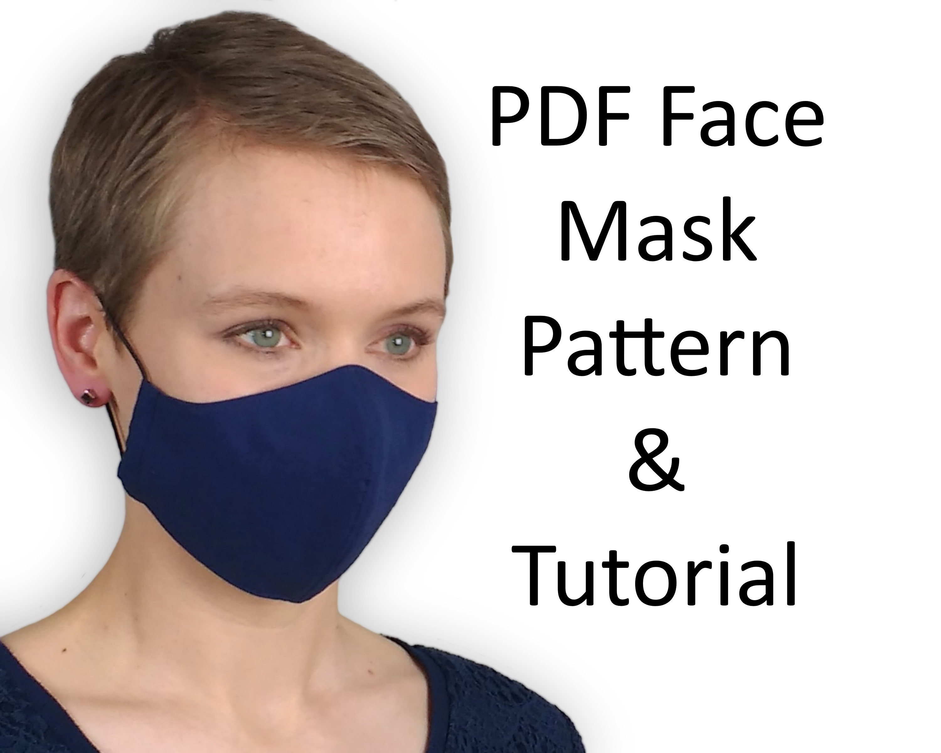 Face Mask Pattern PDF With Filter Pocket Sewing Pattern Tutorial PDF ...