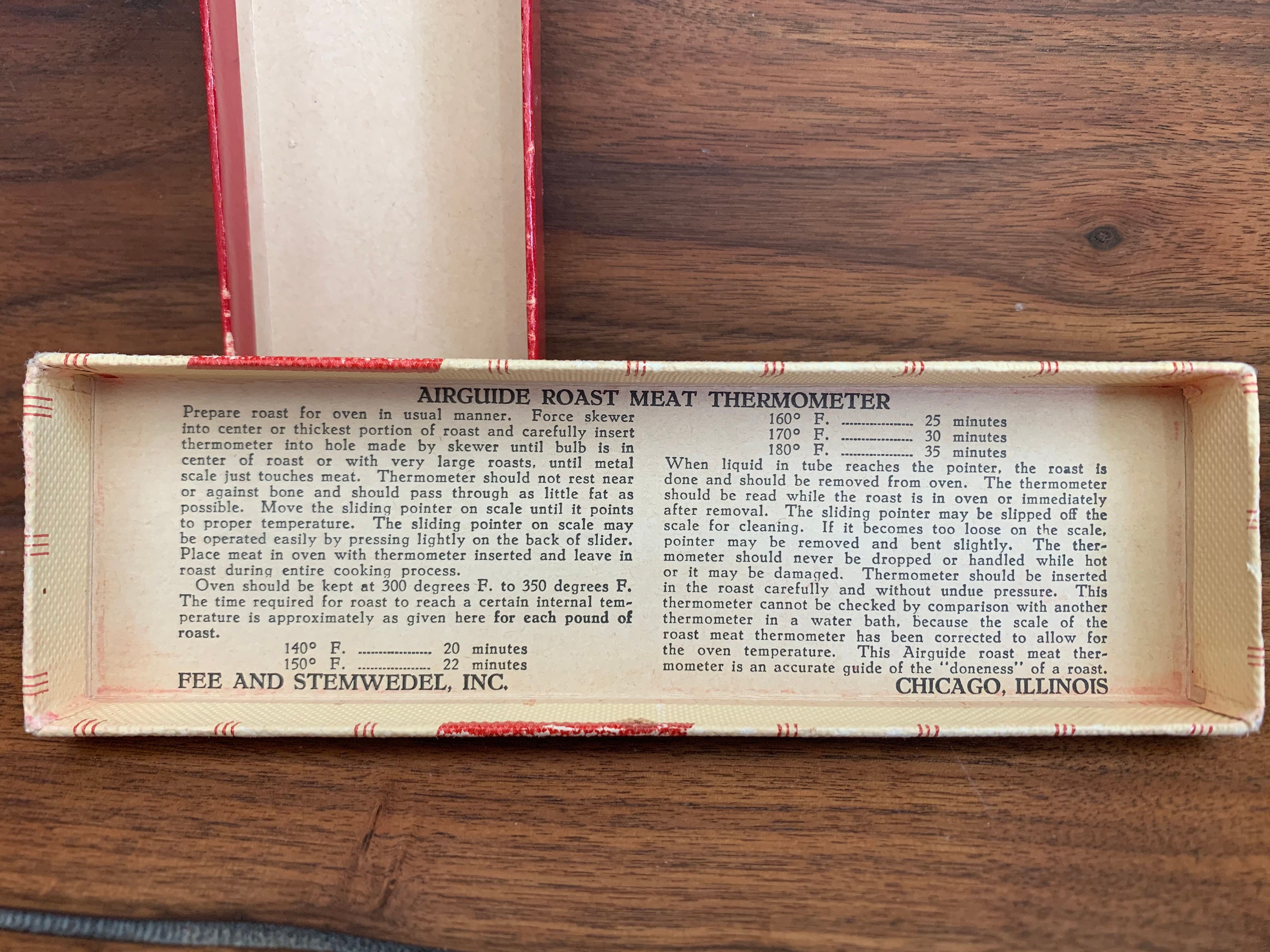 Airguide Roast Meat Thermometer, Box Only - Etsy