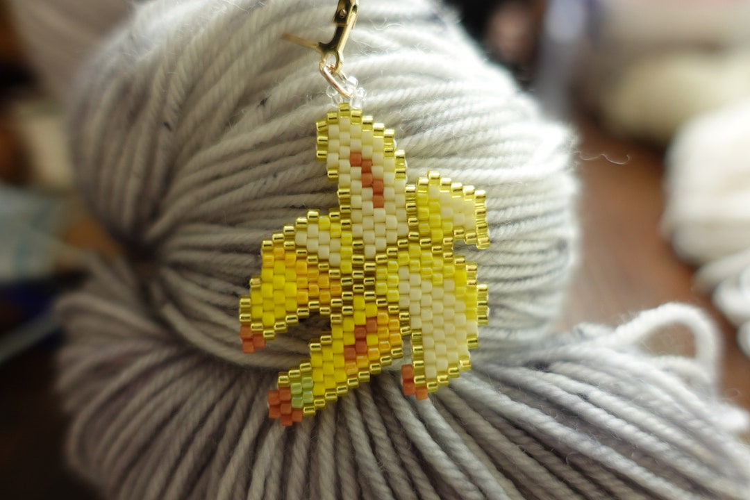 Hand Beaded Big Banana Stitch Marker / Progress Keeper, Knitting Accessory Notion Charms - Etsy