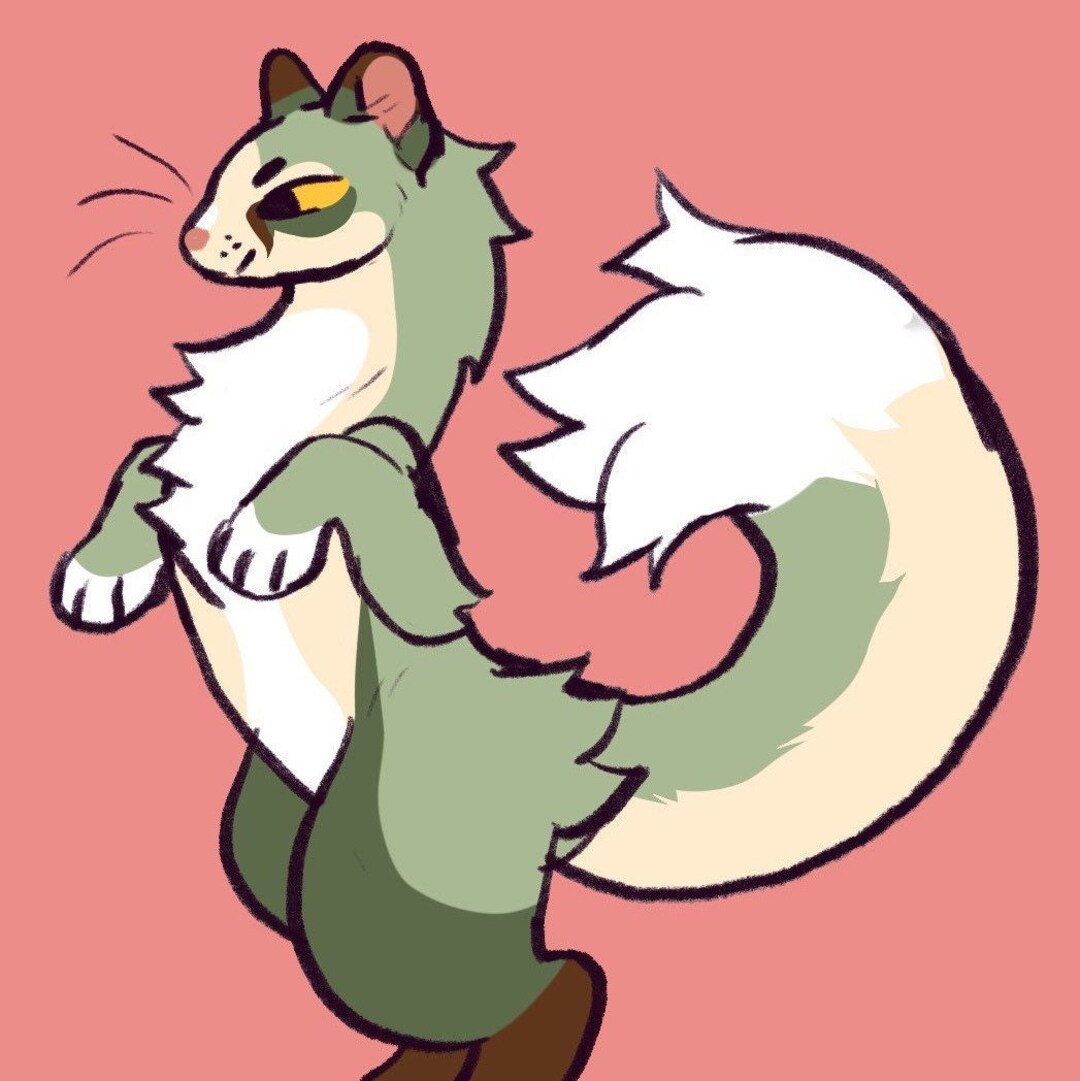 Martin Weasel Pine Stroat Yellow Brown White Green Fursona - Etsy