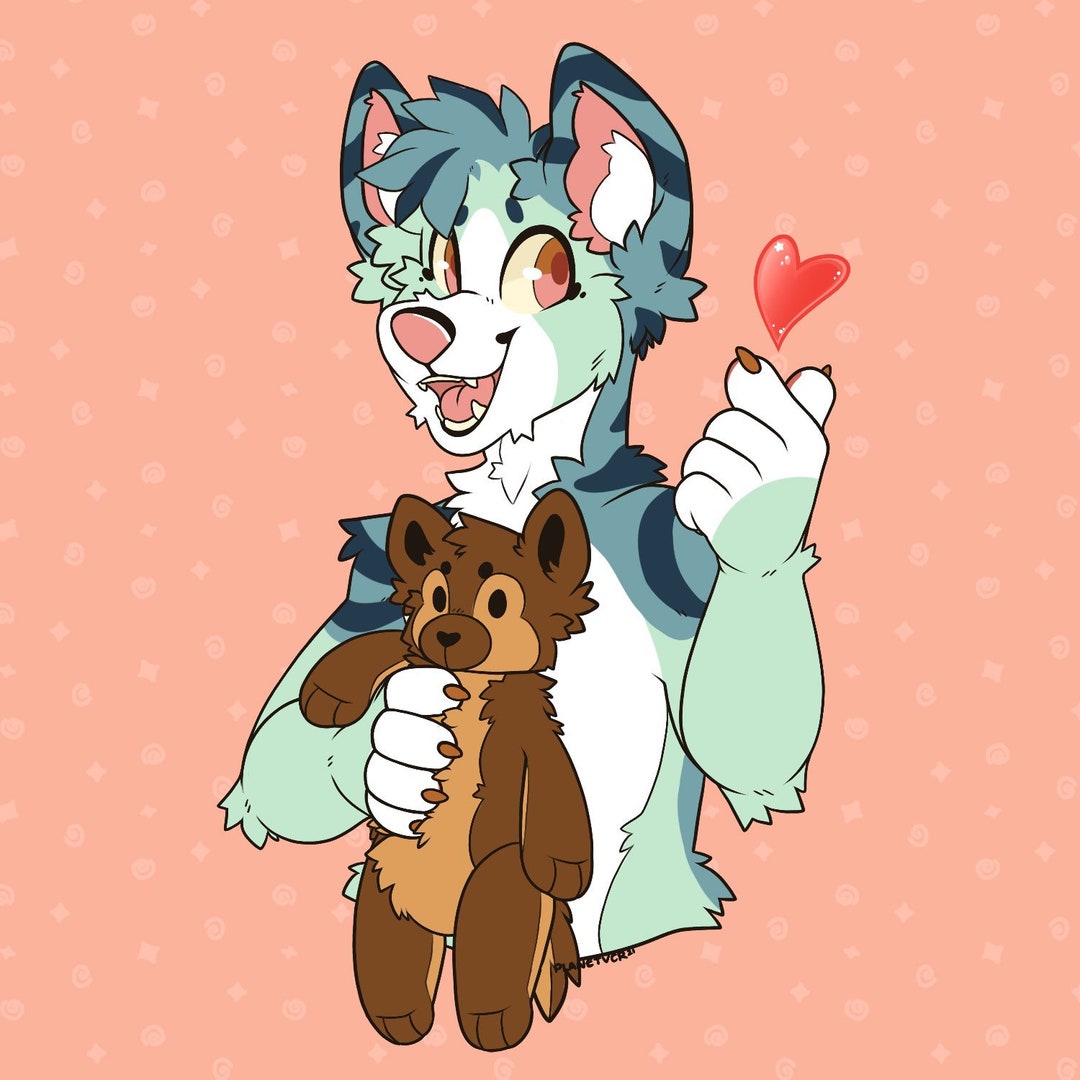 Ych Canine and Feline Puppy Dog Fursona Furry Character Hyena Green ...