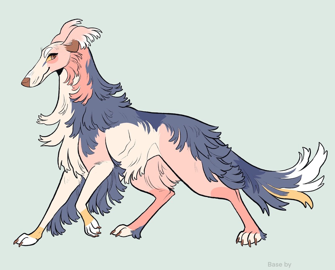 Pink Cotton Borzoi: Fursona Furry Adopt Character Wolf Brown Fox Coyote ...