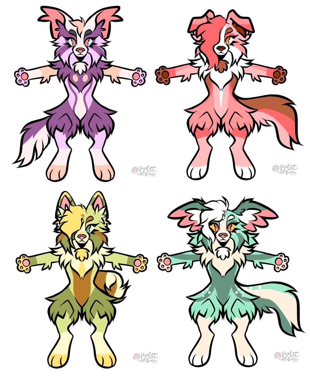 Feminine Pastels Furry Adopt Character Fursona Pink Purple - Etsy