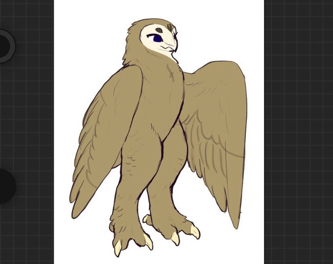 Owl Bird Fursona Dog Fursona Furry Adopt Character White Vanilla Brown ...