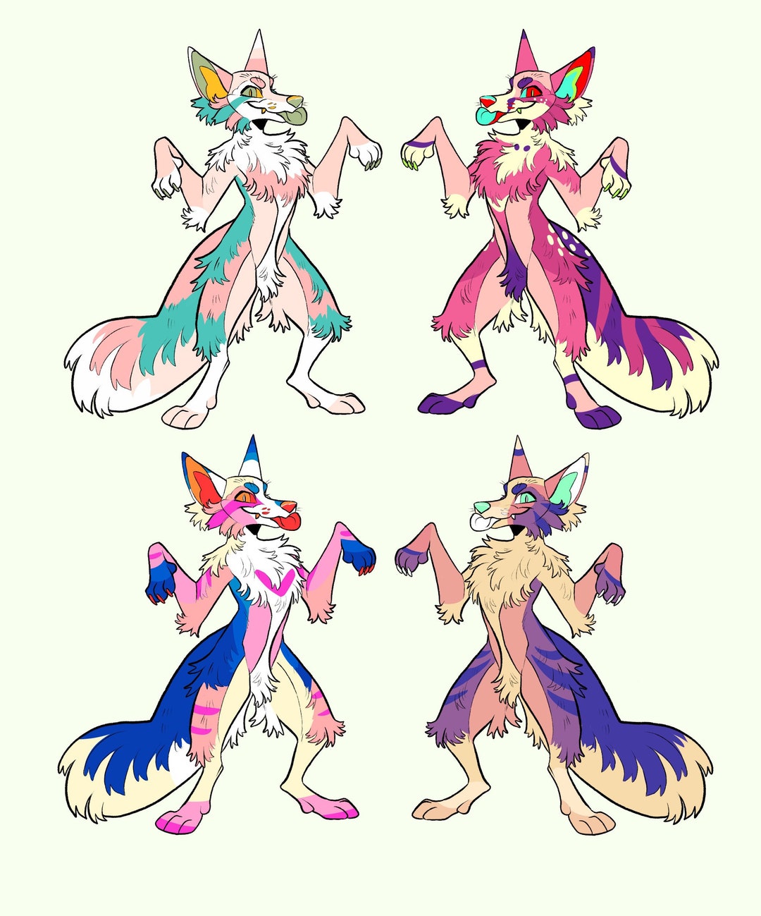 Pinks and Blues: Canine Puppy Dog Fursona Furry Adopt Character Hyena ...