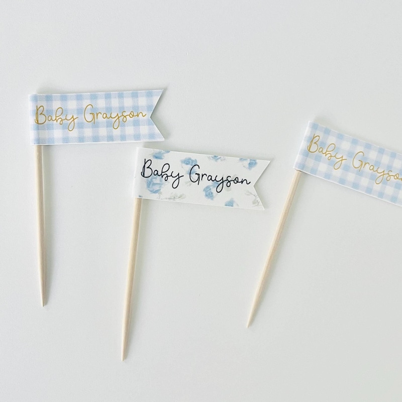 Blue Flag Cupcake Topper - Etsy
