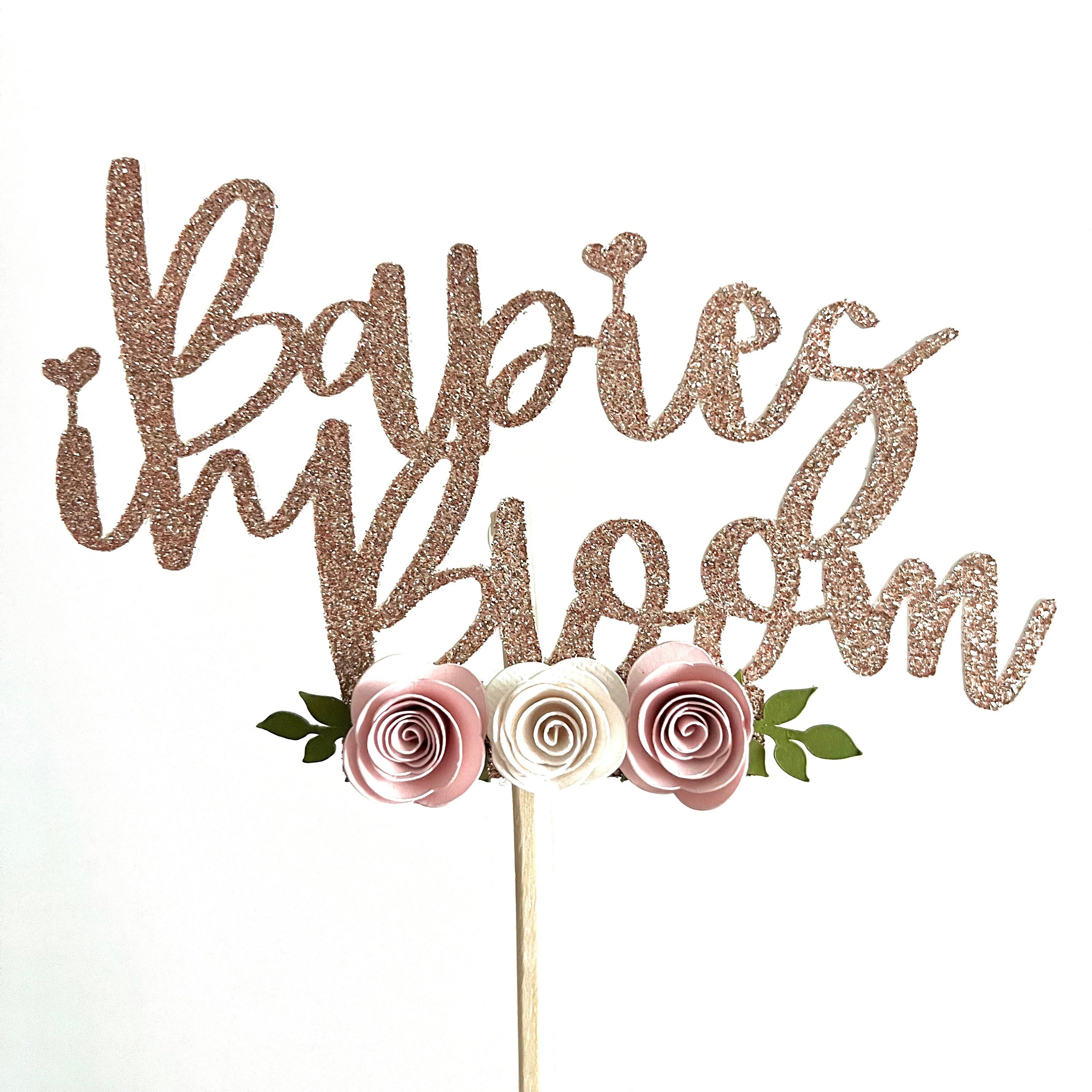 Baby in Bloom Cake Topper, Babies in Bloom Cake Topper, Pink and Cream ...