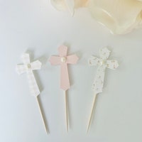 First Holy Communion Edible Cupcake Toppers, Baptism Party Cocktail ...