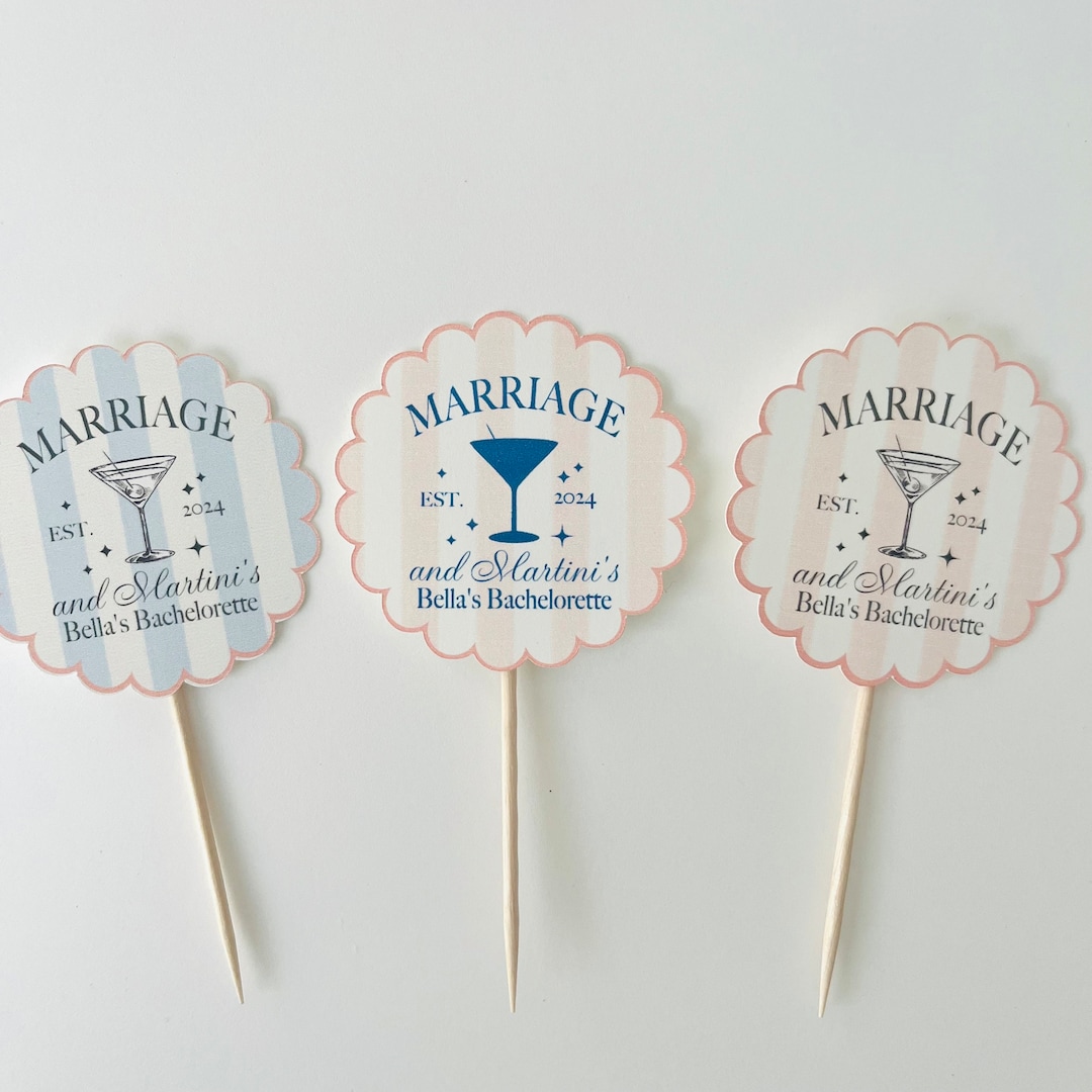 Bachelorette Cupcake Topper, Personalized Bridal Shower Cupcake Topper ...