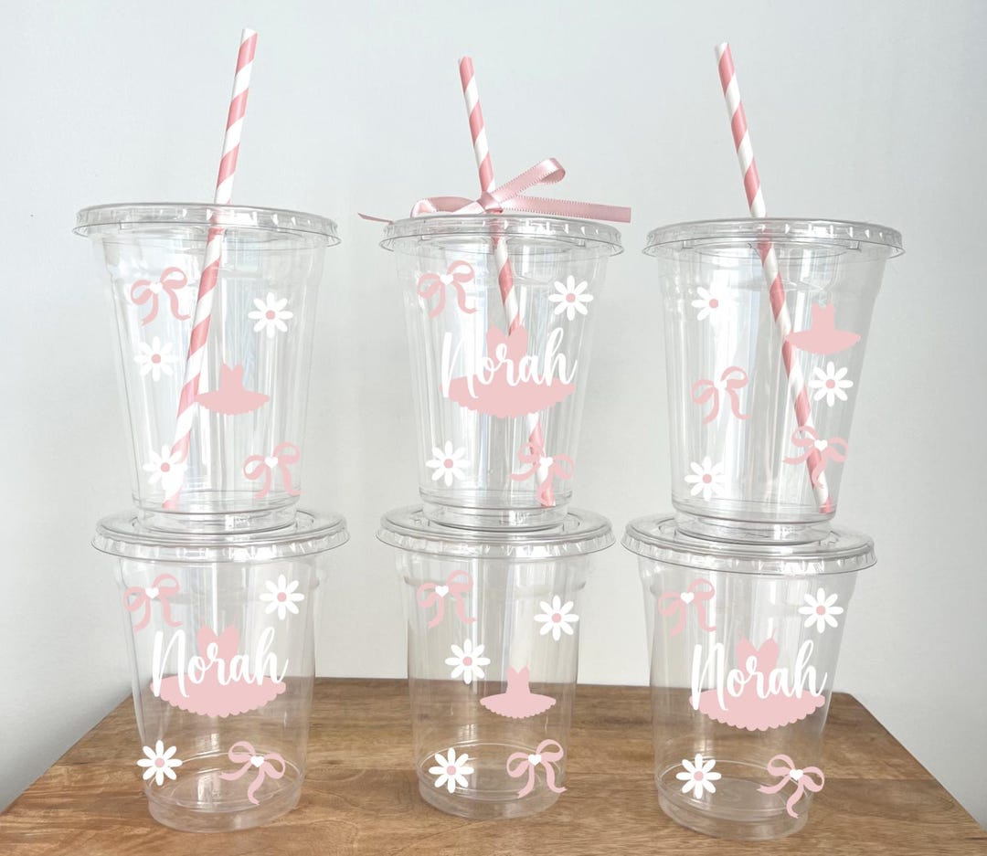 Personalized Ballet Cup, Personalized Disposable Cups, Coquette Ballet ...