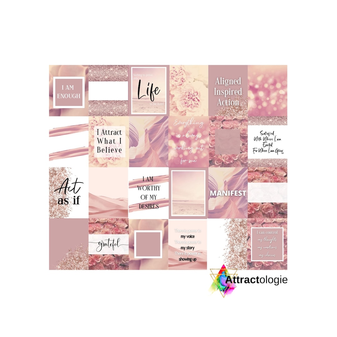 Vision Board Kit, Wall Collage Kit, Printable Paper, Digital Download ...