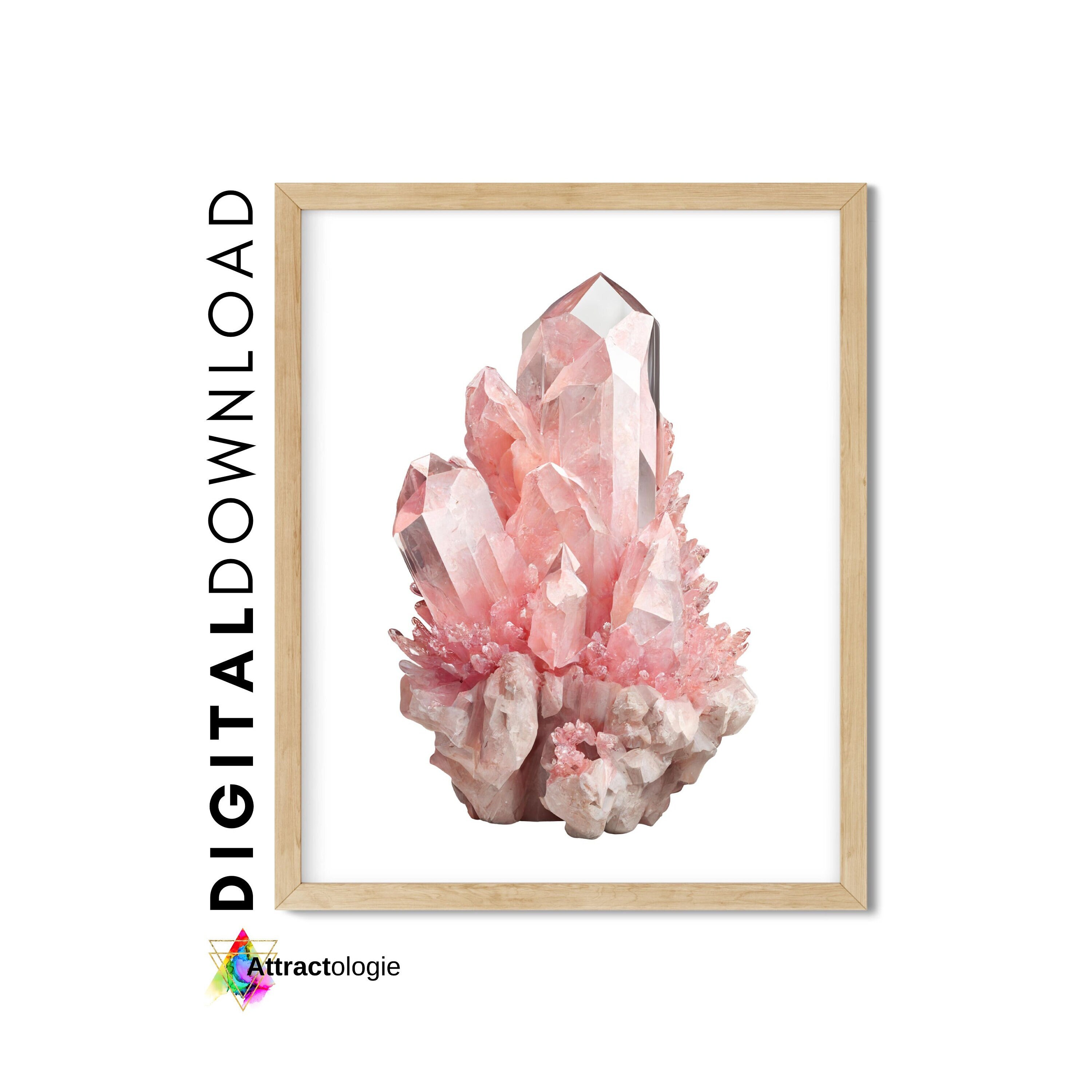 Rose Quartz Crystal Art Zen Bedroom Decor Above Bed Decor - Etsy Australia