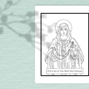 Printable Coloring Page our Lady of the Rosary Catholic Coloring Page ...