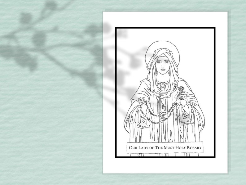 Printable Coloring Page our Lady of the Rosary - Etsy Ireland