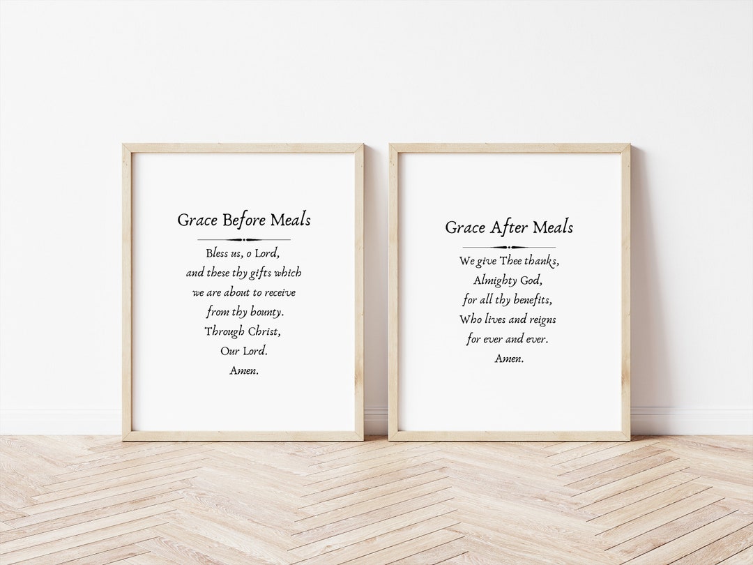 Catholic Prayer Print "grace" Bundle - "grace Before Meals" and "grace ...