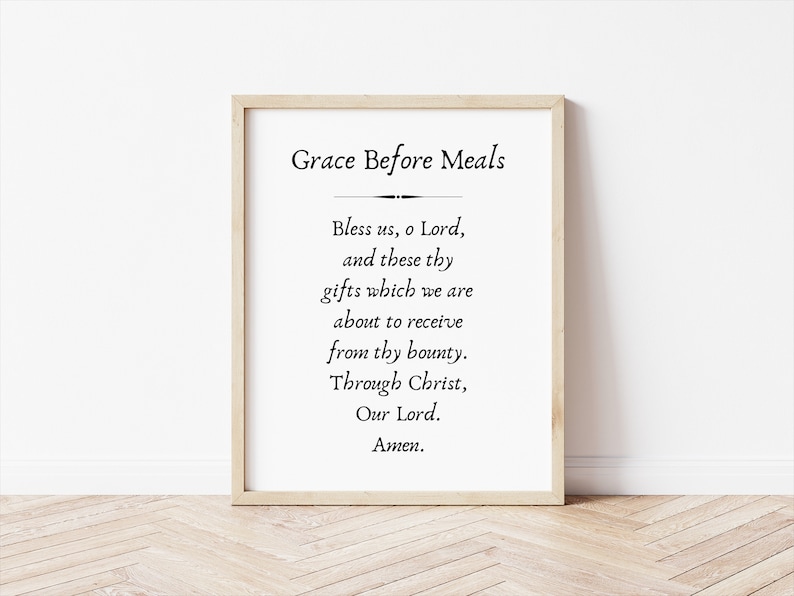 Catholic Prayer Print grace Before Meals Bless Us, O Lord 8X10 Prayer ...