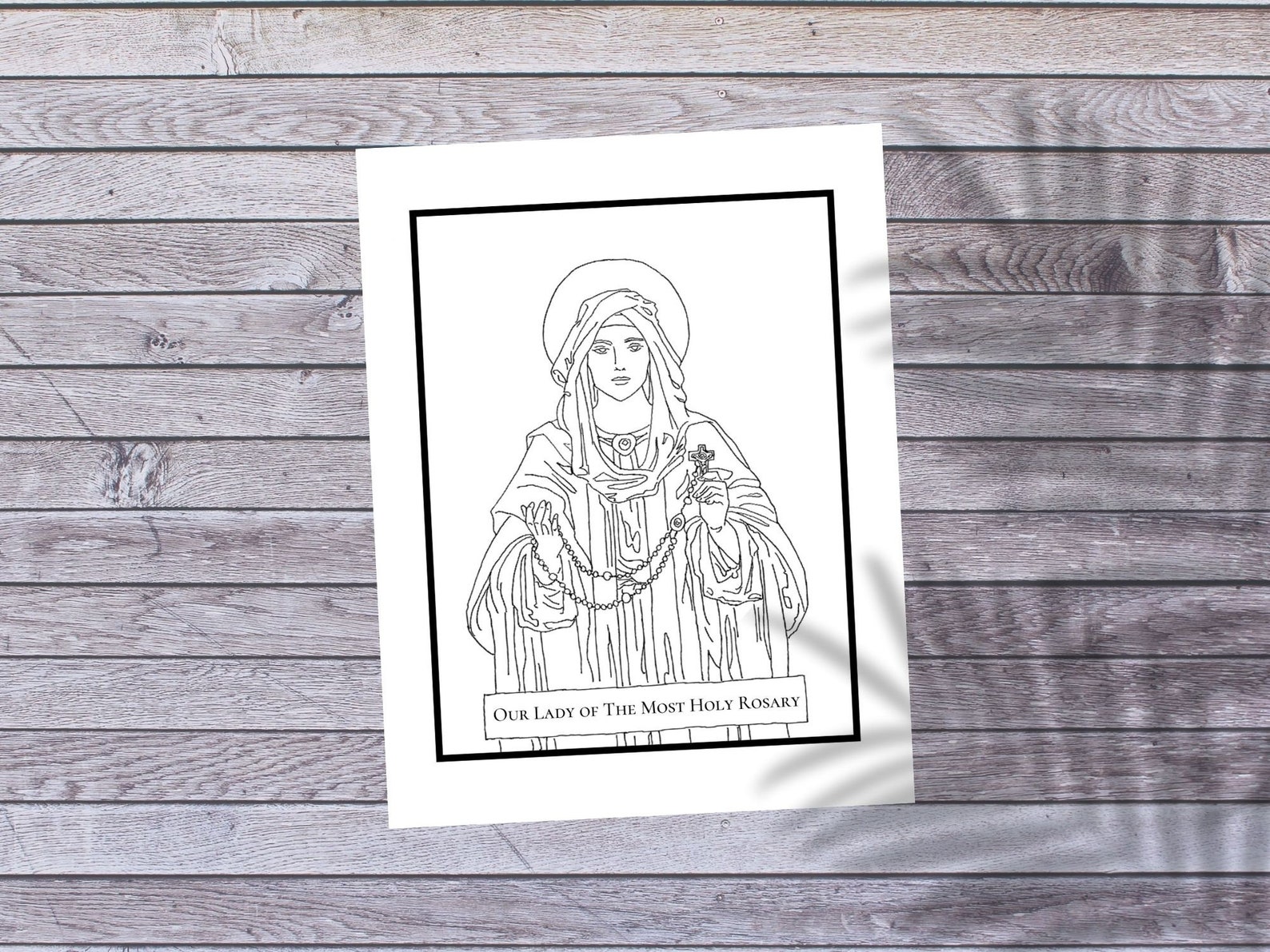 Printable Coloring Page "our Lady of the Rosary" - Catholic Coloring ...