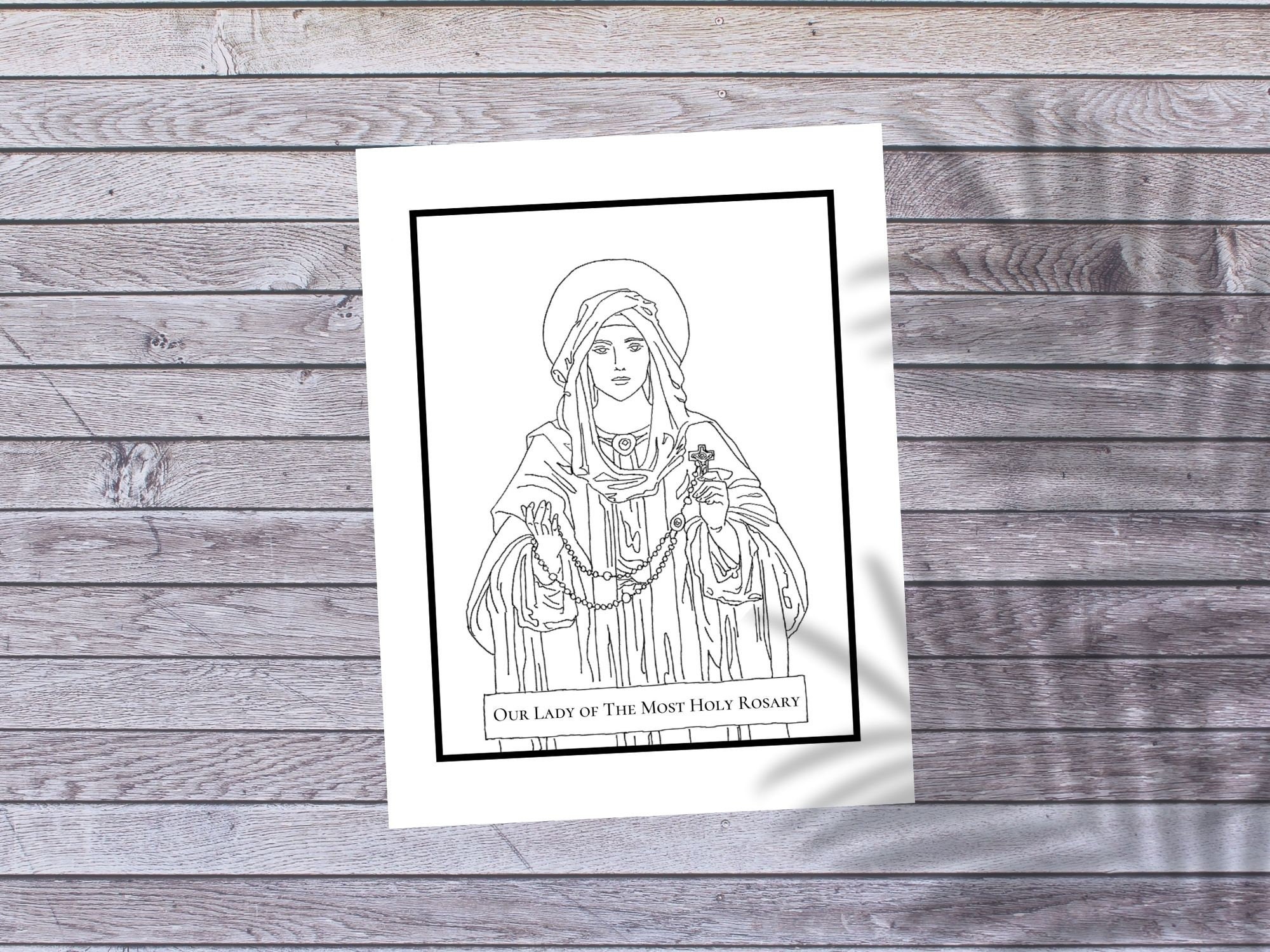 Printable Coloring Page our Lady of the Rosary - Etsy Ireland