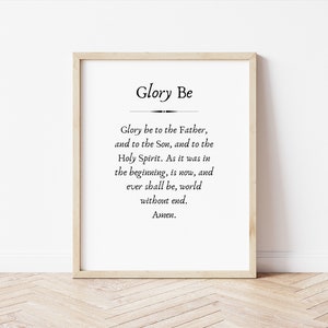 Catholic Prayer Print "glory Be" - Printable "gloria Patri" - 8X10 ...