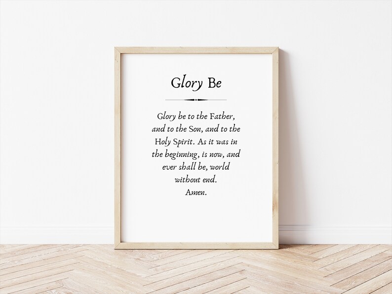 Catholic Prayer Print glory Be Printable gloria Patri 8X10 Prayer Print ...
