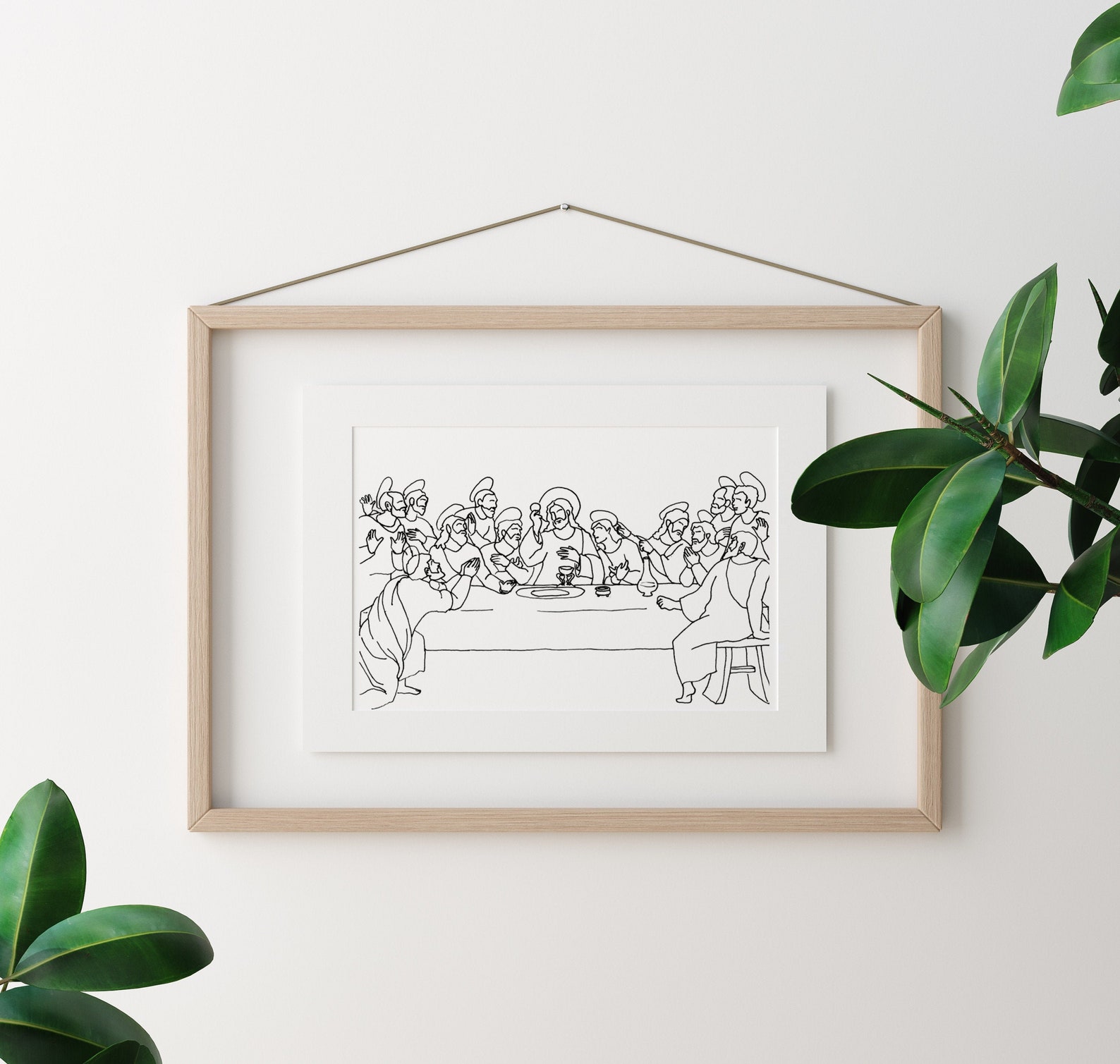 Catholic Print Last Supper Line Art Ultima Cena 12X16 | Etsy
