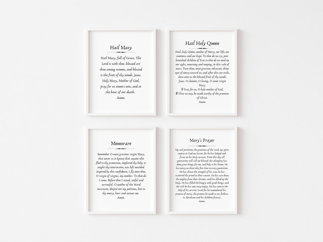 Catholic Prayer Print MEGA Bundle - Hail Mary, Hail Holy Queen ...