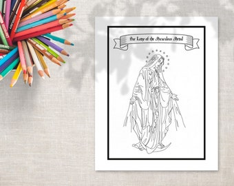 The Miraculous Medal Coloring Page, Instant Download, Printable ...