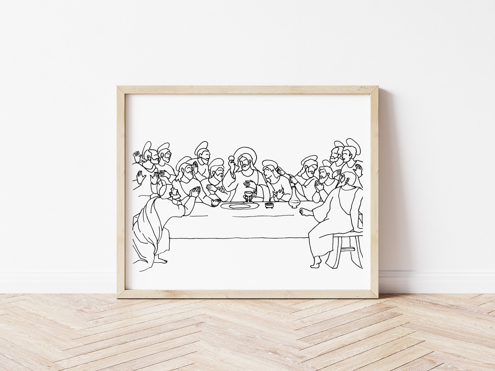 Catholic Print Last Supper Line Art Ultima Cena 12X16 | Etsy