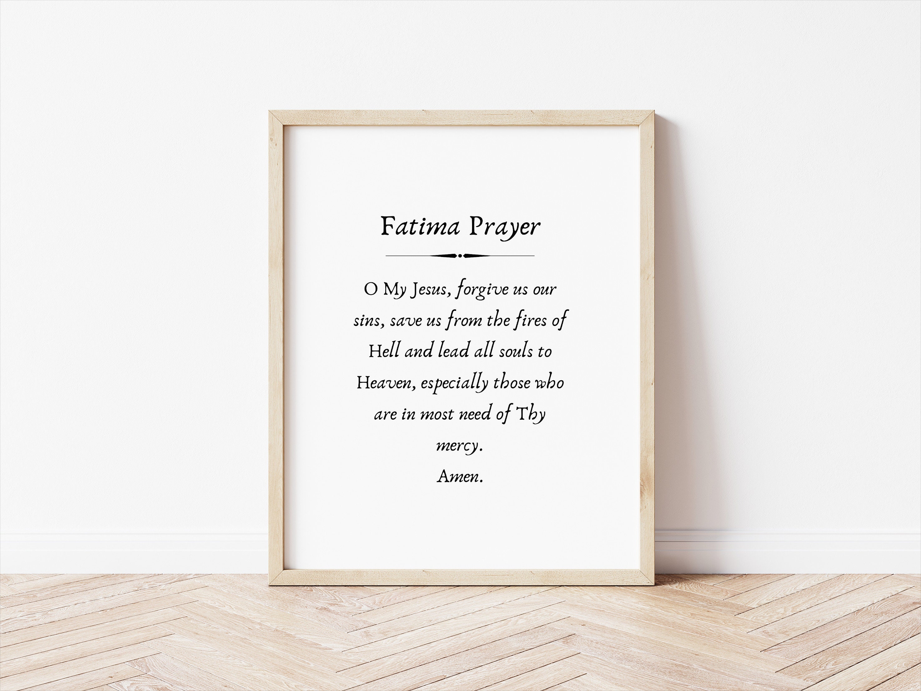 Catholic Prayer Print "fatima Prayer" - O My Jesus Forgive Us Our Sins ...