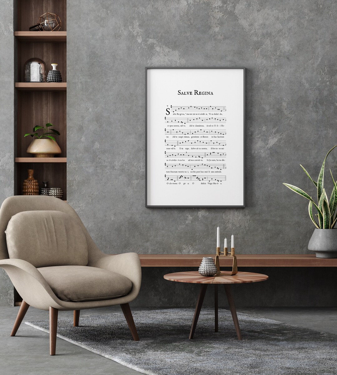 Gregorian Chant Print - Salve Regina Art Print - Catholic Sheet Music ...