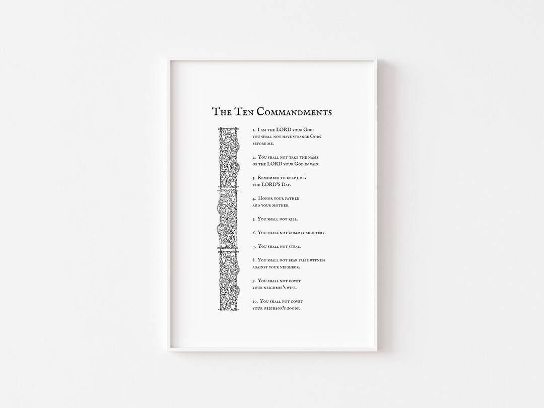 Printable Christian Wall Art - 4 Versions of the Ten Commandments - 4 ...