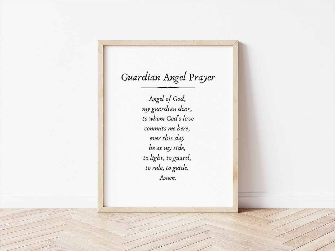 Catholic Prayer Print "guardian Angel Prayer" - Angel of God - 8X10 ...